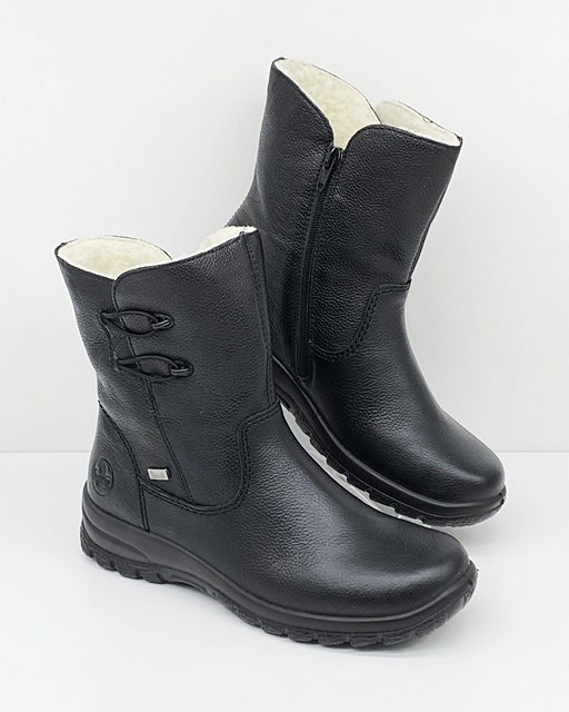 Zimowe botki damskie Rieker Z7172-00, tęgość G 1/2, membrana, owcza ...